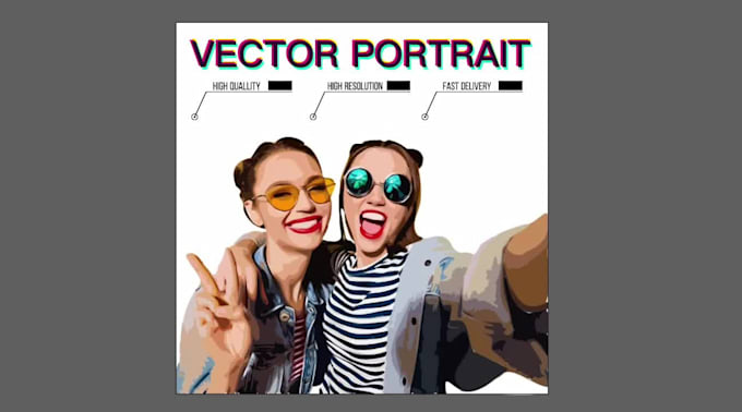 Create a vector illustration portrait full color or black n white by ...