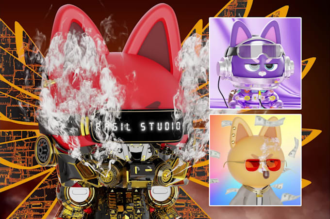 Modeling 3d nft art cartoon realistic character by Ragil_studio | Fiverr