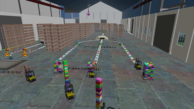 Create 3d industrial animation, 3d factory assembly, production line ...