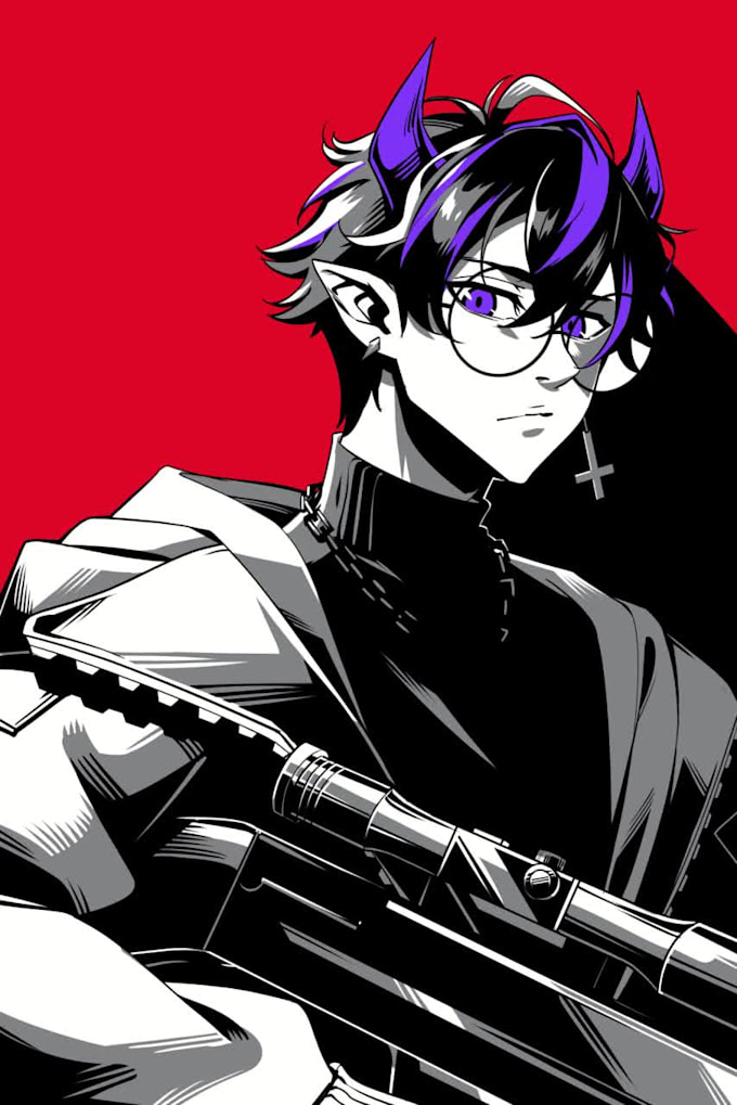 Draw persona 5 half body portrait illustration by Moeqit_id | Fiverr