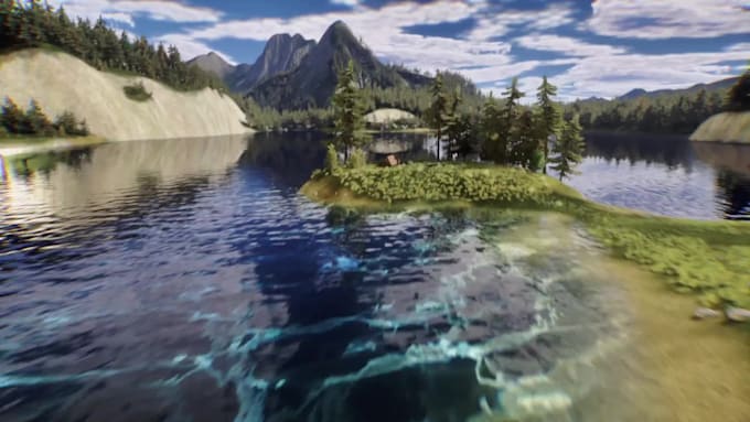 3d game environment unity or unreal game world level design with scene ...