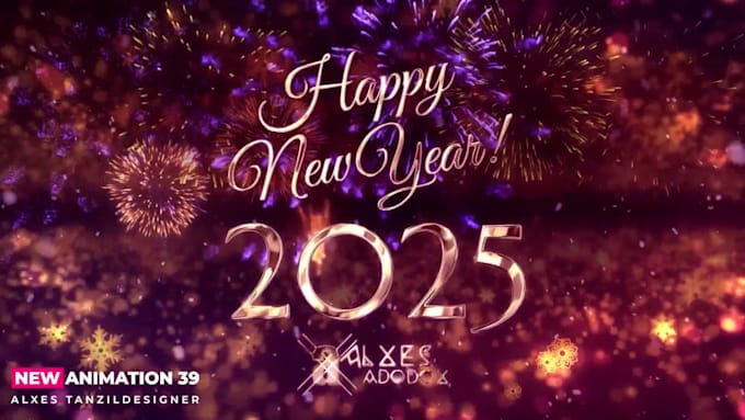 Make luxurious happy new year video animation and company logo ...