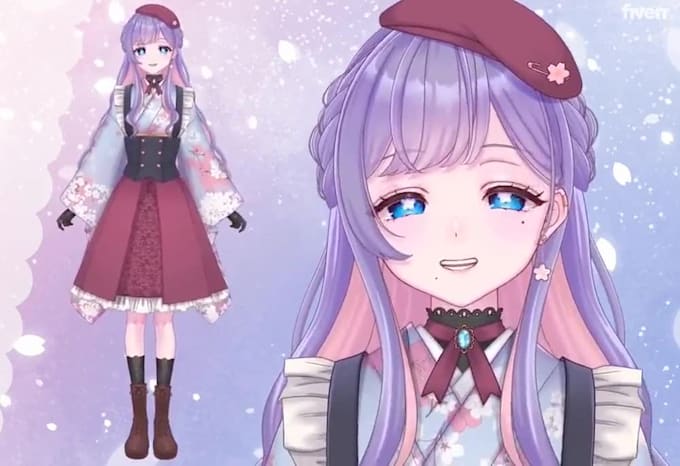 Draw 2d vtuber model, 2d vtuber anime, 2d vtuber avatar pngtuber for ...