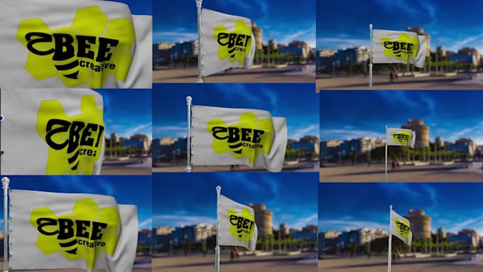 Create a pack of 9 waving animated flags with your logo or slogan by ...