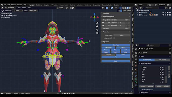 Rig your 3d character in blender for animation,unreal ,unity by ...