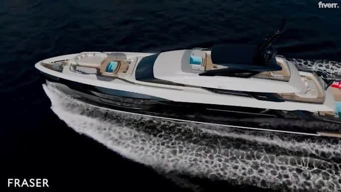 Render 3d ship animation, 3d boat animation, yacht, 3d car animation ...