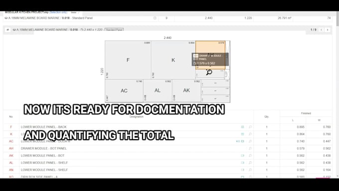 Generate cutlist for your modular kitchen, cabinets, modular designs by ...