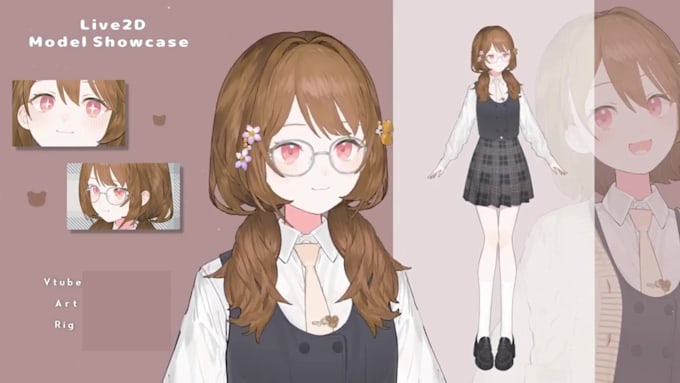 Draw and rig 2d vtuber model, live2d vtuber model, pngtuber, anime by ...