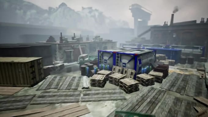 Do 3d game environment open world map level design game art game scene ...