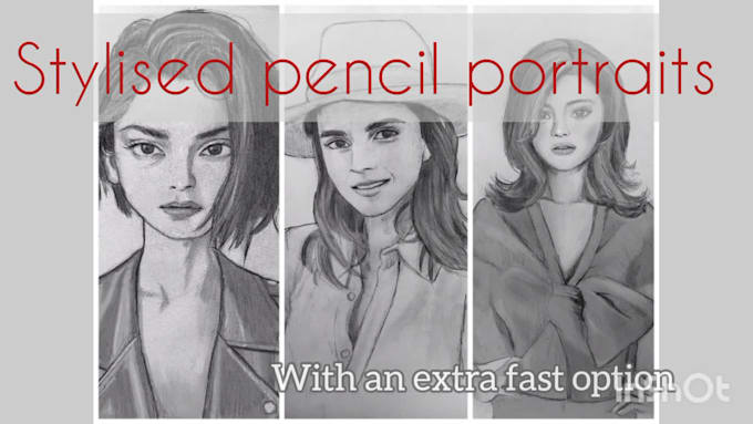 Draw stylised pencil portraits by Nourelhouda5 | Fiverr