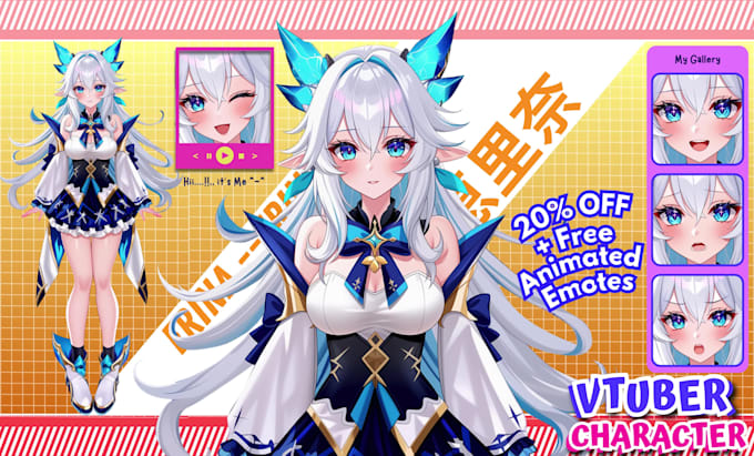 Design and rigging vtuber model in live2d character and free animated ...