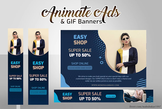 Create animated gif banner ads, html5 ads by Mabubakar1997 | Fiverr