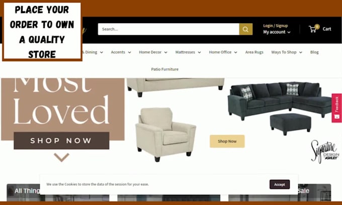 Design wordpress furniture store website home decor store design ...
