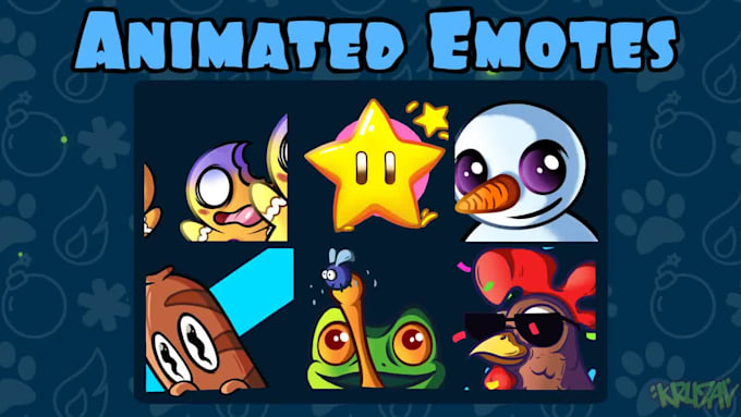 Draw high quality and eye catching animated emotes by Kruzal | Fiverr