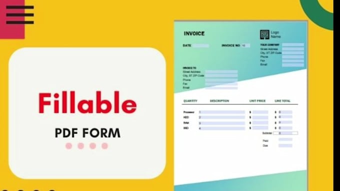 Create and design fillable pdf form by Su_mona | Fiverr