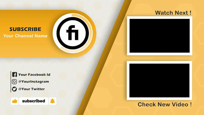 Create youtube outro endscreen, subscribe animation button by ...