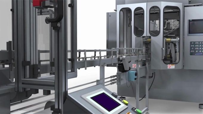 Create 3d industrial animation machine simulation engineering training ...