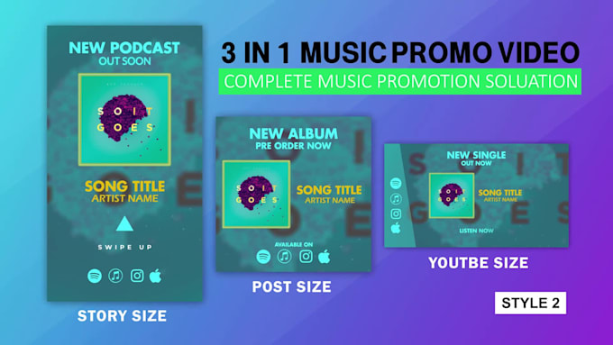 Create 3 in 1 stunning music promo video for you by Mdjunayedhasan | Fiverr