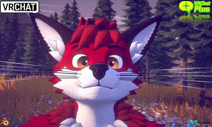 Custom 3d vrchat avatar model fursona vr character furry avatar vrc avi ...