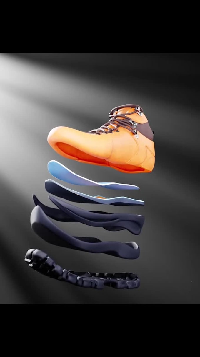 Create realistic 3d shoe animation, shoe model, shoe render, cgi ...