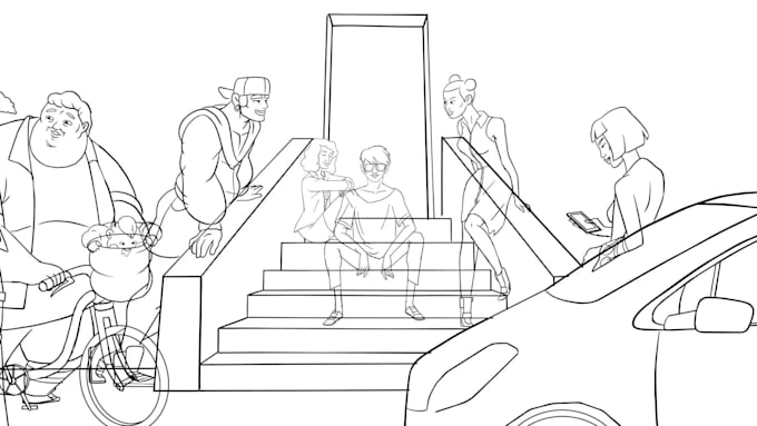 Sketch anime line art fanart oc furry, sfw or nsfw 2d line art, 2d ...