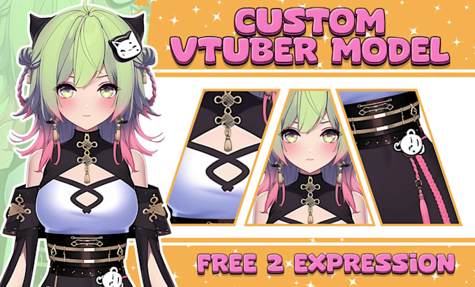 Design vtuber, rig pro live2d vtuber model for vtuber studio by Toonraftt | Fiverr