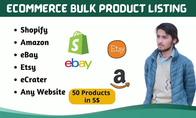 Do bulk product listing, product uploading, listing to shopify amazon ...