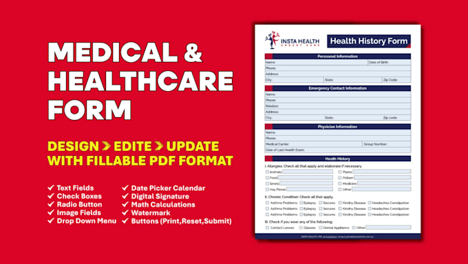 Design professional medical and healthcare forms in fillable format by ...