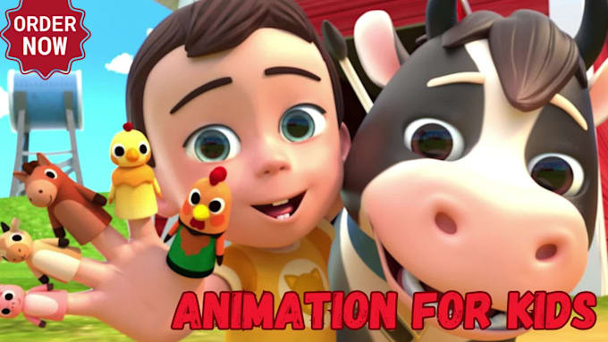 Create 2d, 3d animation kids video, cartoon animation, nursery rhymes ...