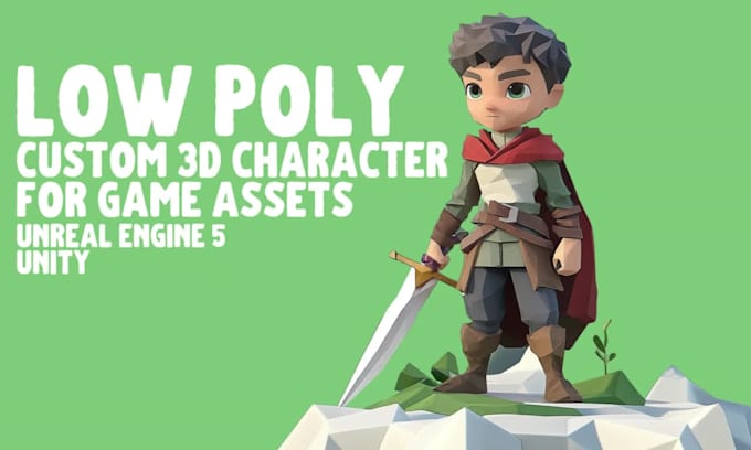 Create 3d low poly model ready rig for game character printing ...