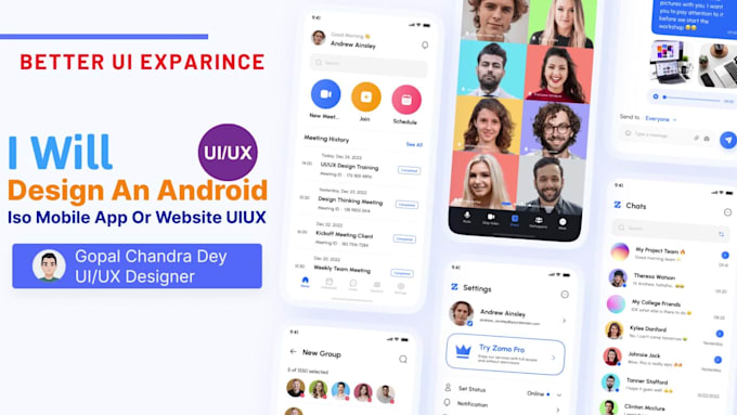 Design an android iso mobile app or website ui ux by Gopaldey09 | Fiverr