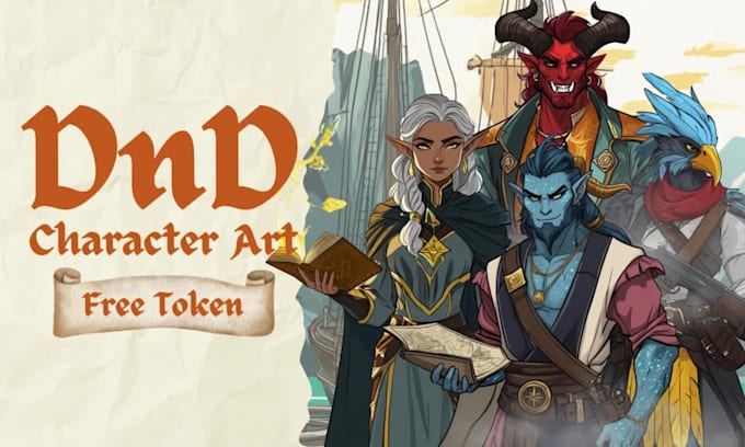 Draw dnd character art, fantasy character illustration, concept art by ...