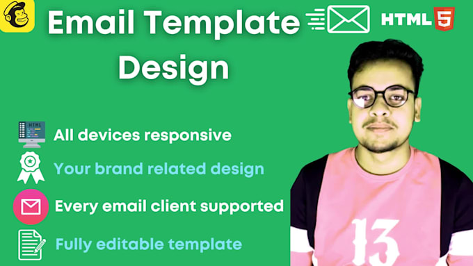 Design html email template or mailchimp email template by Amishohag ...