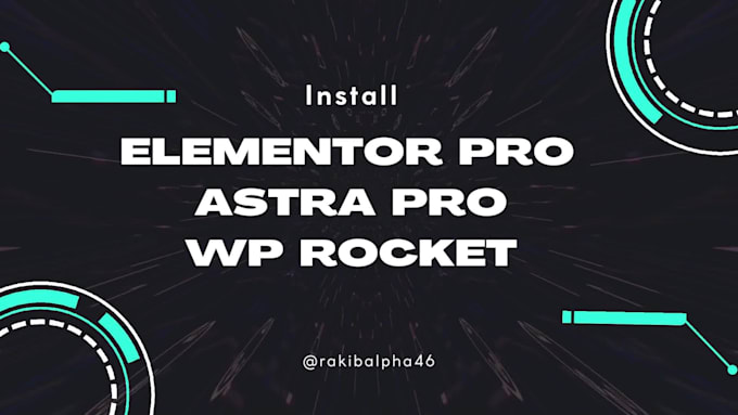 Install elementor pro, astra pro, rank math pro, wp rocket and more ...