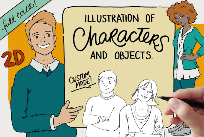 Draw a custom character for commercial use by Pamelaconde | Fiverr