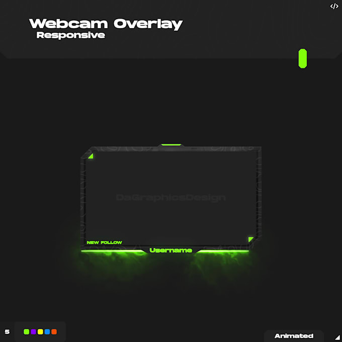 Create an webcam overlay responsive to alerts, follow, sub, cheer etc ...