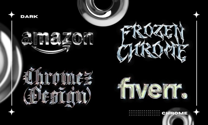 Create custom chrome typography, metallic text logo design by ...