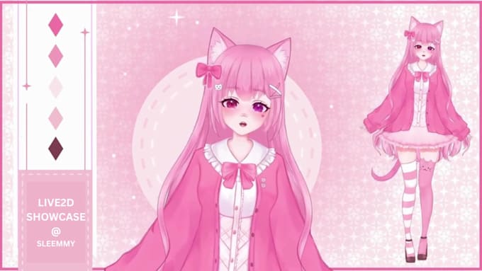 Custom 2d vtuber model or vtuber commission for live2d vtuber rigging ...