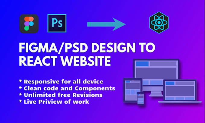 Convert figma design to react website, figma to react js by Web_dev ...