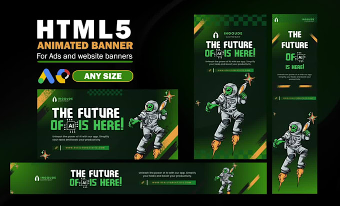 Design beautiful animated html5 banner ads, google ads banner by Rainbow_bam | Fiverr