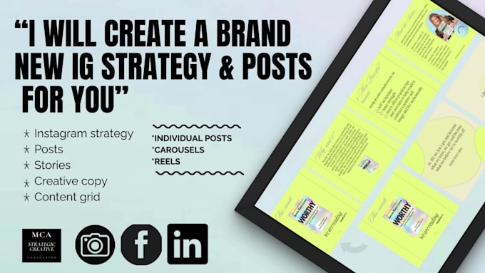 Create a brand new ig strategy and posts for you by Mca_strategic | Fiverr