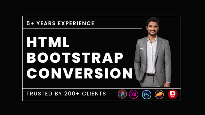 Convert figma to html, psd, xd to html css bootstrap javascript seo website by Creative_coder7 ...