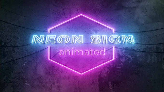 Animate neon glow sign, text or logo in different colors by Mikhail_le ...