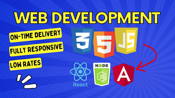 Develop responsive website with html css javascript bootstrap react and ...