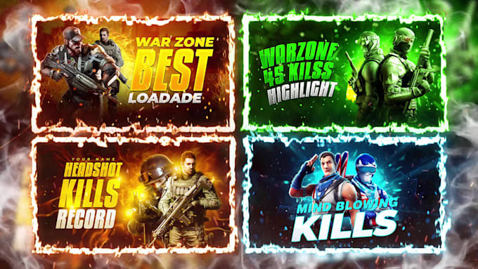 Design attractive unique viral gaming clickbait youtube thumbnail in 2 ...