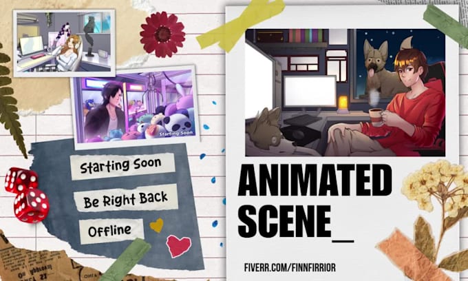 Design starting soon offline scene for streamer twitch gif animation by ...