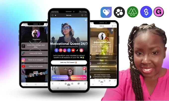 Set up linktree bio link landing page for social media by Bribri07 | Fiverr