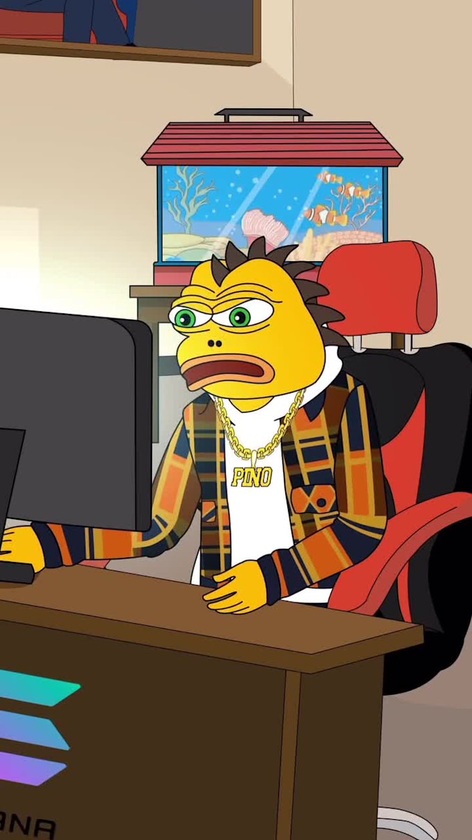 2d meme video, crypto meme art, memecoin animation, solana memecoin ...