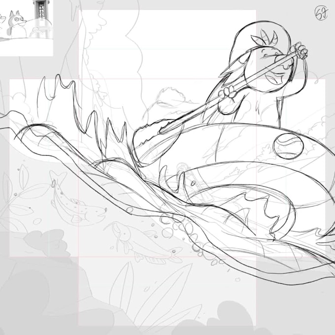 Do 2d traditional animation line art frame by frame pencil hand drawn ...
