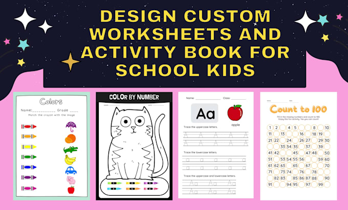 Design custom worksheets and activity book for school kids by ...